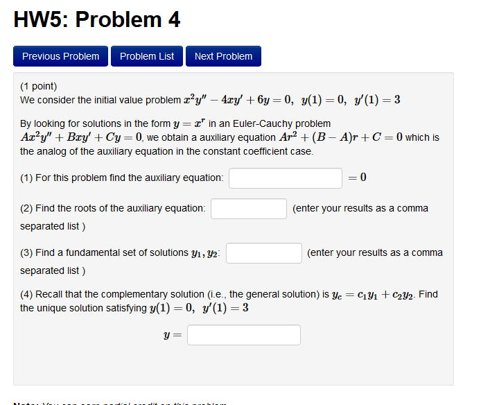 Solved HW5: Problem 4 Previous Problem Problem List Next | Chegg.com