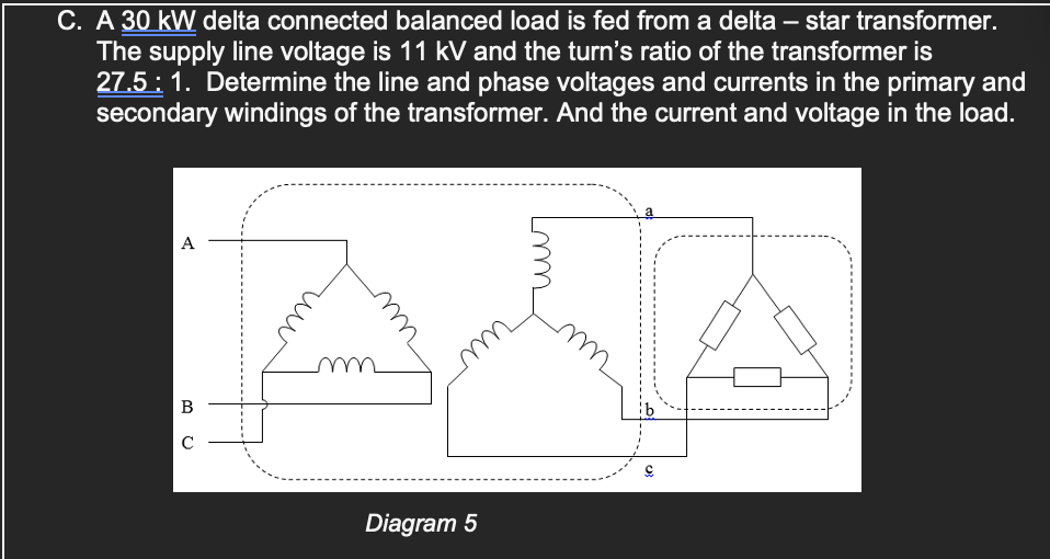Solved C. A 30 kW delta connected balanced load is fed from | Chegg.com