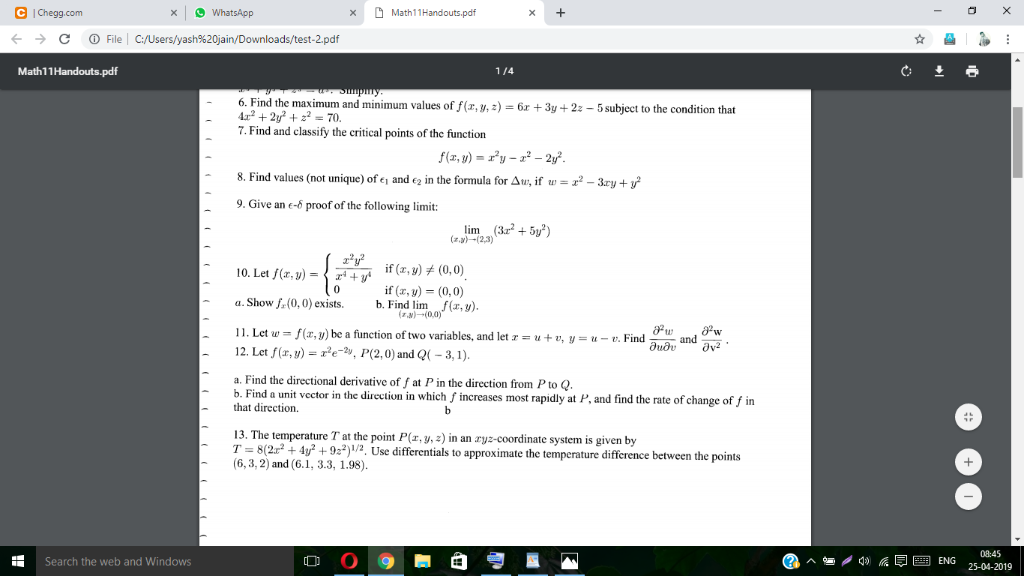 Solved C Chegg.com D x WhatsApp Math1 1 Handouts.pdf 2.pdf С | Chegg.com