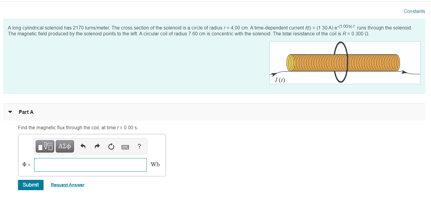 Solved Constants A Long Cylindrical Solenoid Has 2170