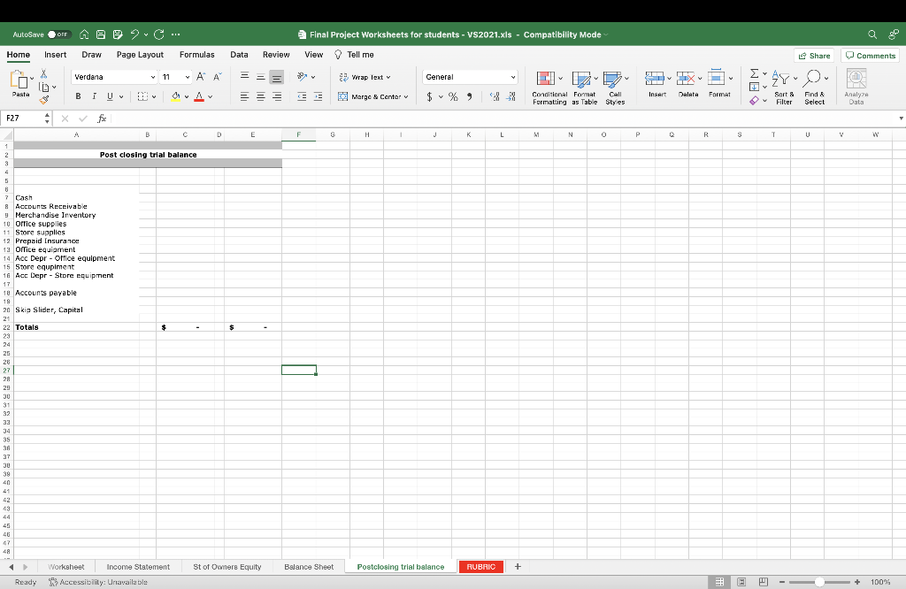 Please finish preparing the Worksheet- all | Chegg.com