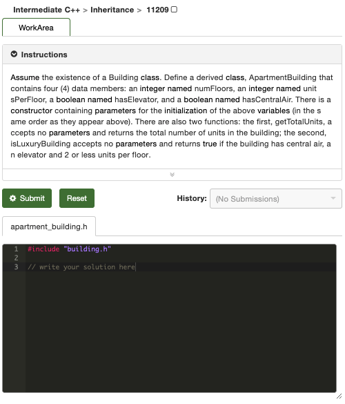 Solved Intermediate C++ > Inheritance > 11209 WorkArea | Chegg.com