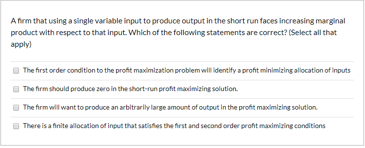 Solved A firm that using a single variable input to produce | Chegg.com
