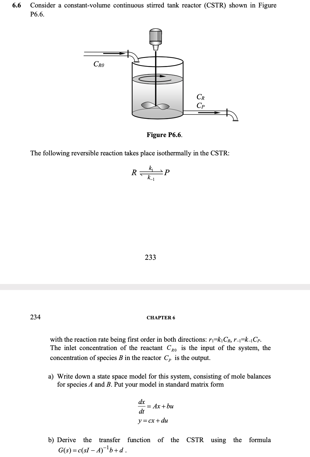 Solved 6.6 Consider a constant-volume continuous stirred | Chegg.com