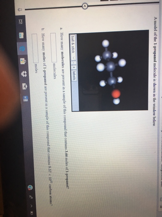 Solved A model of the 1-propanol molecule is shown in the | Chegg.com
