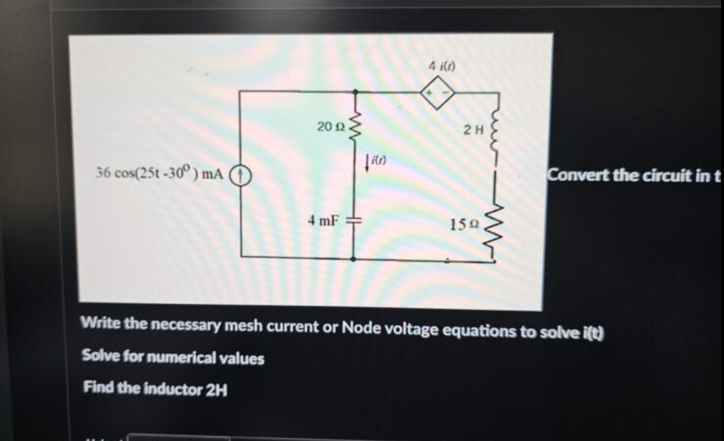 Solved Write the necessary mesh current or Node voltage | Chegg.com