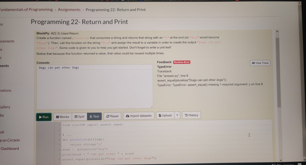 Solved Blockpy 22 2 I M Getting An Incorrect Answer For