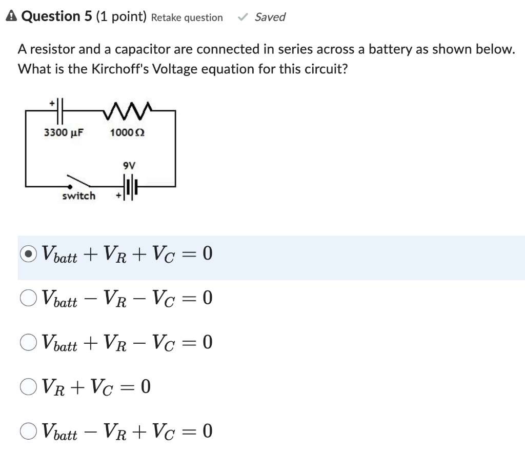 Solved A Resistor And A Capacitor Are Connected In Series