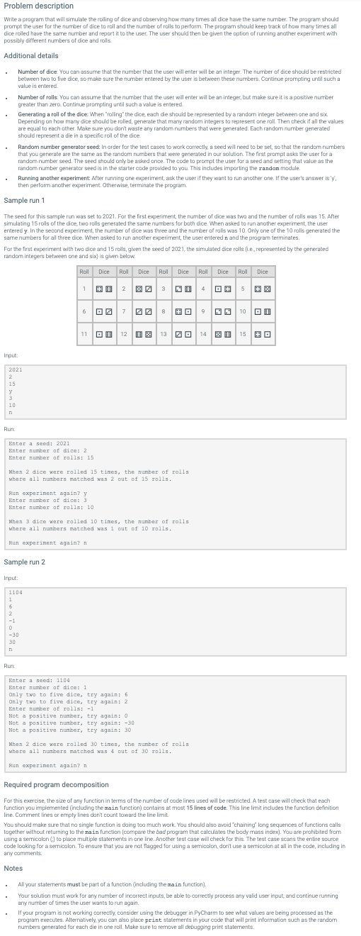 Solved Problem description Write a program that will | Chegg.com