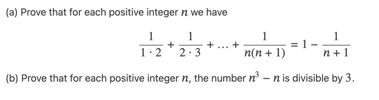 Solved (a) Prove that for each positive integer n we have | Chegg.com