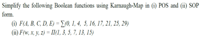 Solved Simplify the following Boolean functions using | Chegg.com