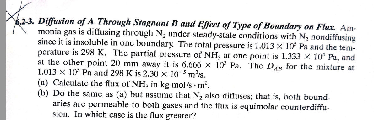 Solved Thes 2-3. Diffusion of A Through Stagnant B and | Chegg.com