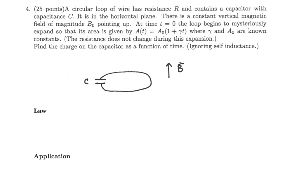 Solved 4. (25 points)A circular loop of wire has resistance | Chegg.com