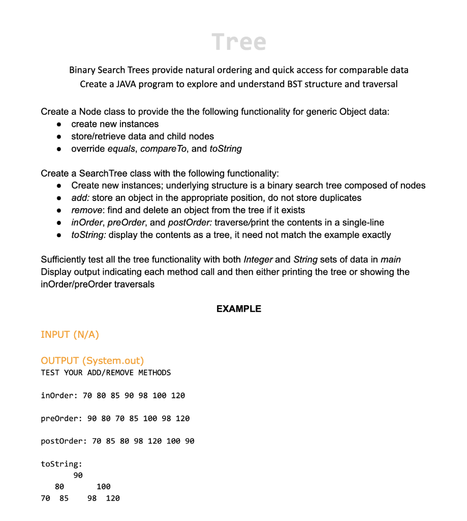 Solved Binary Search Trees provide natural ordering and | Chegg.com