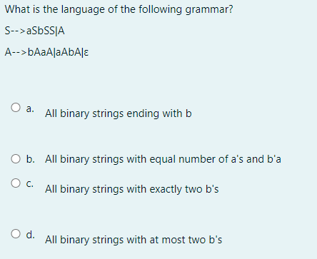 Solved What is the language of the following grammar? | Chegg.com