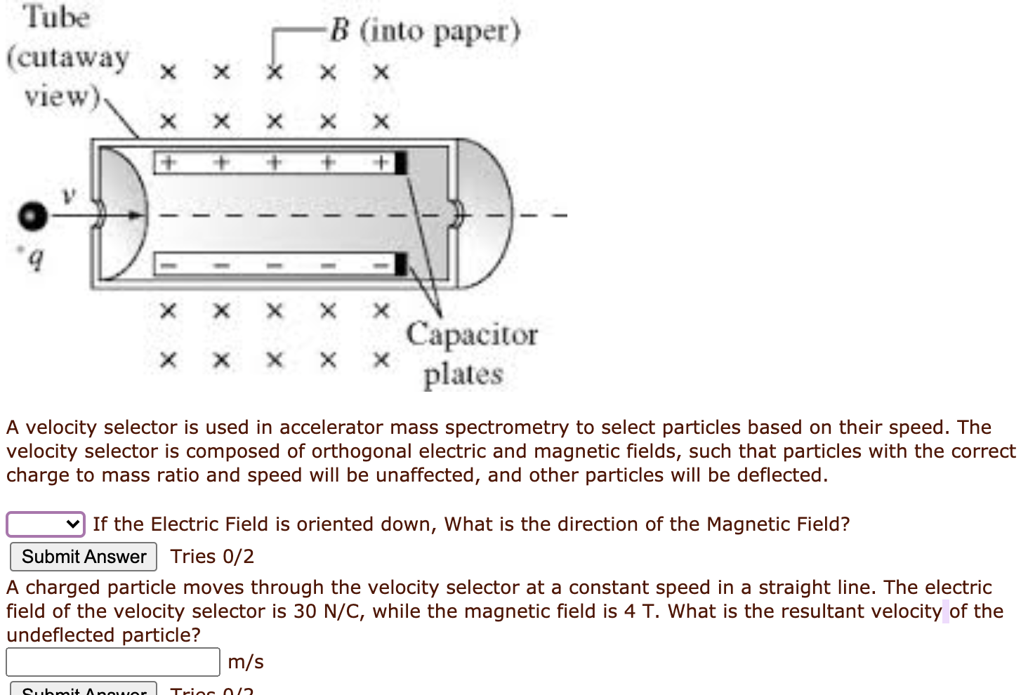 Solved B into paper) Tube (cutaway view) 9 x x x x x | Chegg.com