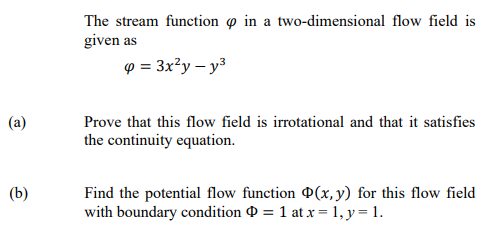 Solved The stream function y in a two-dimensional flow field | Chegg.com