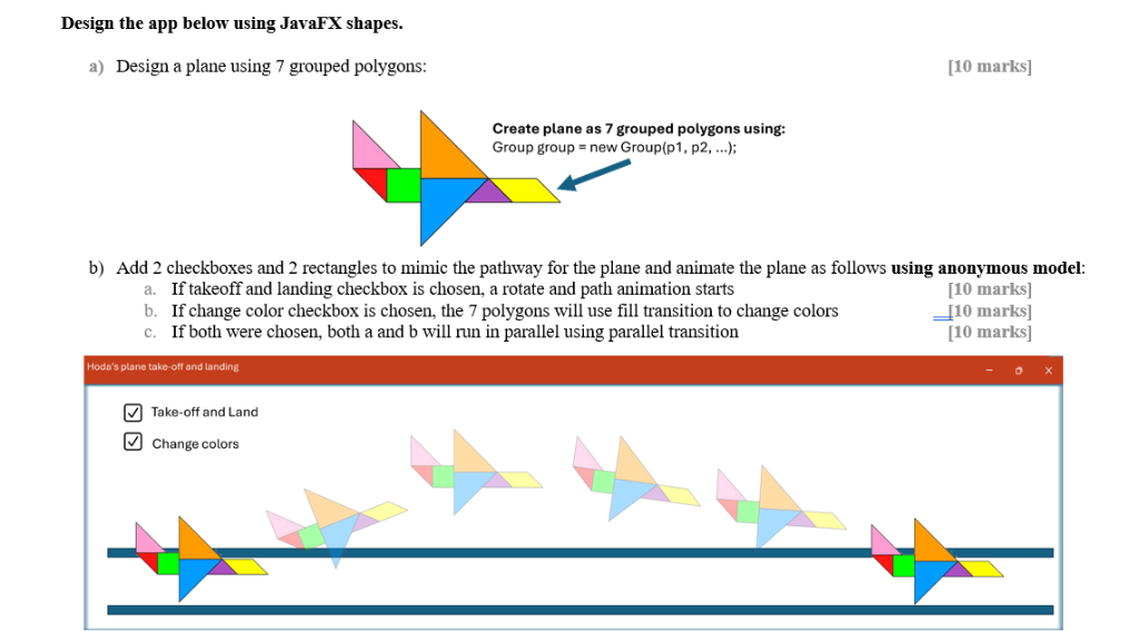 Solved by an EXPERT Design the app below using JavaFX shapes.a) ﻿Design a | Chegg.com