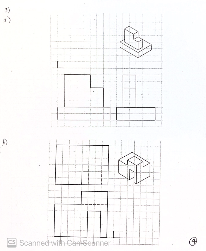 Solved 1. On page 2, three drawings of multiview with their | Chegg.com