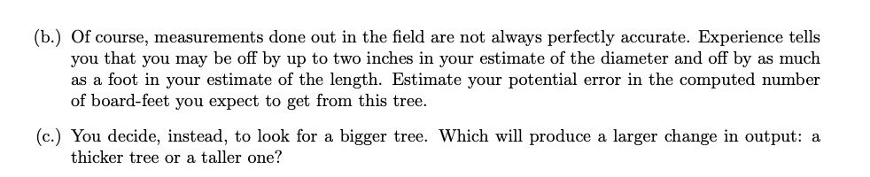 Solved Exercise 4. The Doyle log rule says that a log of | Chegg.com