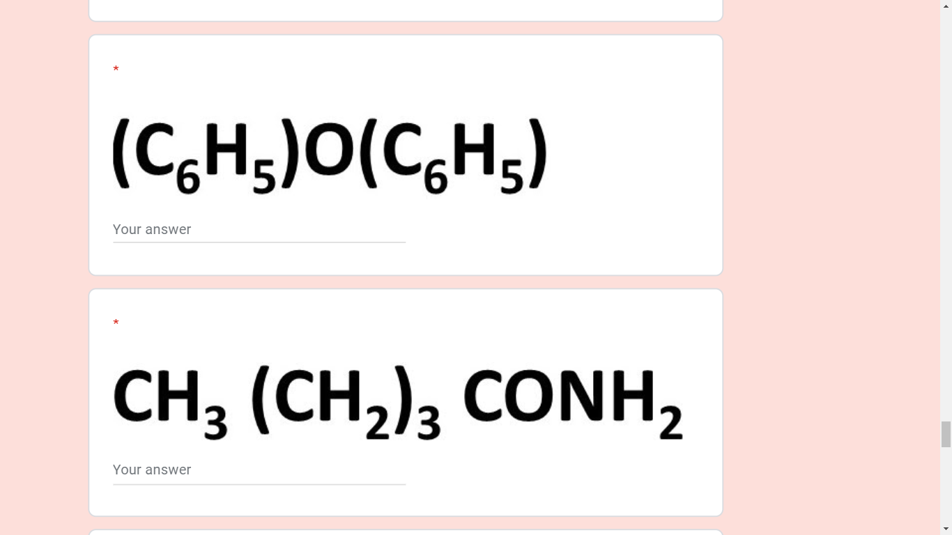 Solved (C6H5)O(C6H5) Your answer CH3 (CH2)2 CONH2 Your | Chegg.com