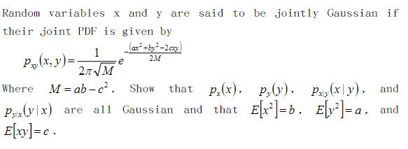 Solved Random variables x and y are said to be jointly | Chegg.com