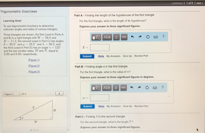 Solved To use trigonometric functions to determine unknown | Chegg.com