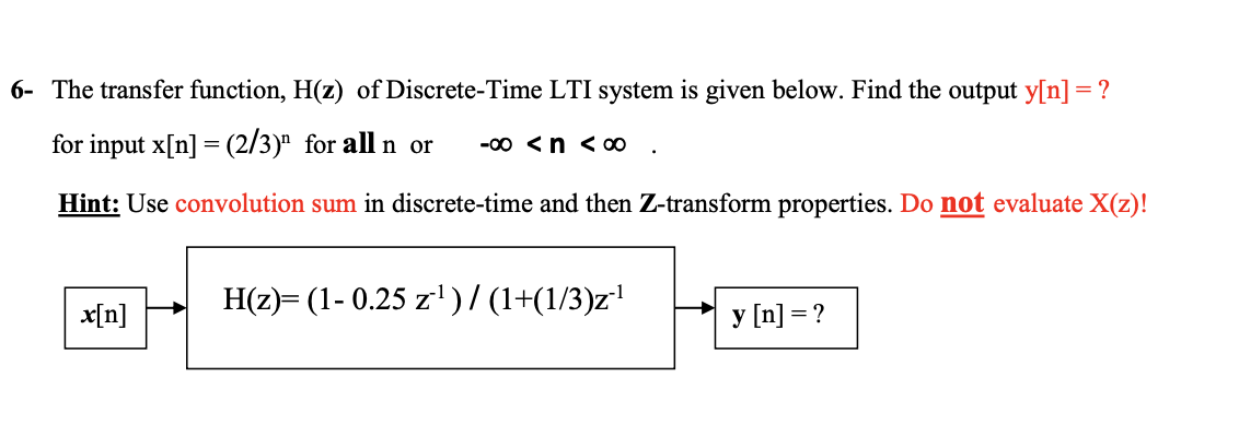 Solved The transfer function, H(z) of Discrete-Time LTI | Chegg.com