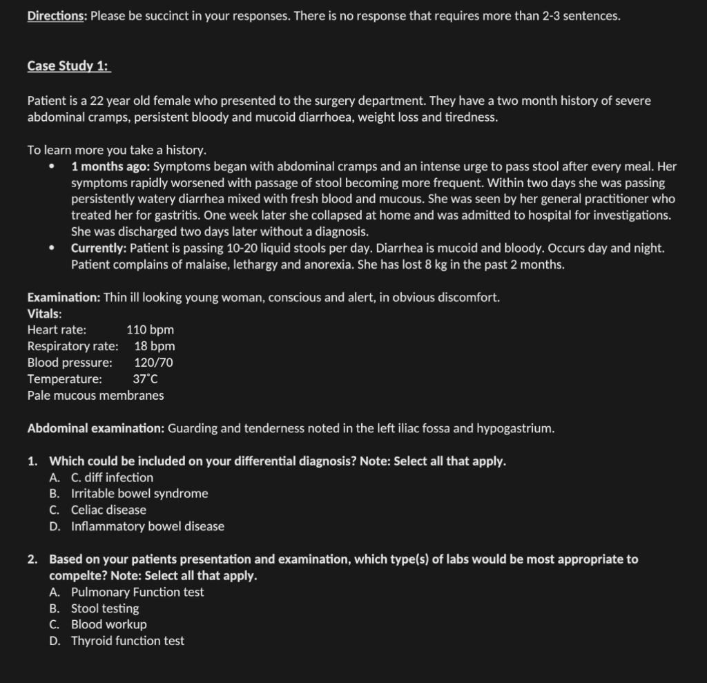 Solved Directions: Please be succinct in your responses. | Chegg.com