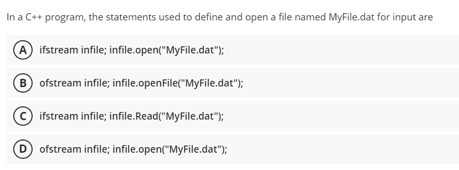 Solved In a C++ program, the statements used to define and | Chegg.com
