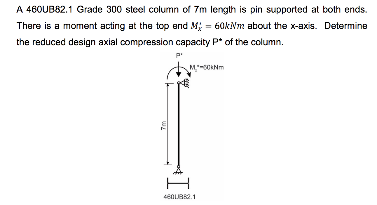 Solved A 460UB82.1 Grade 300 steel column of 7m length is | Chegg.com