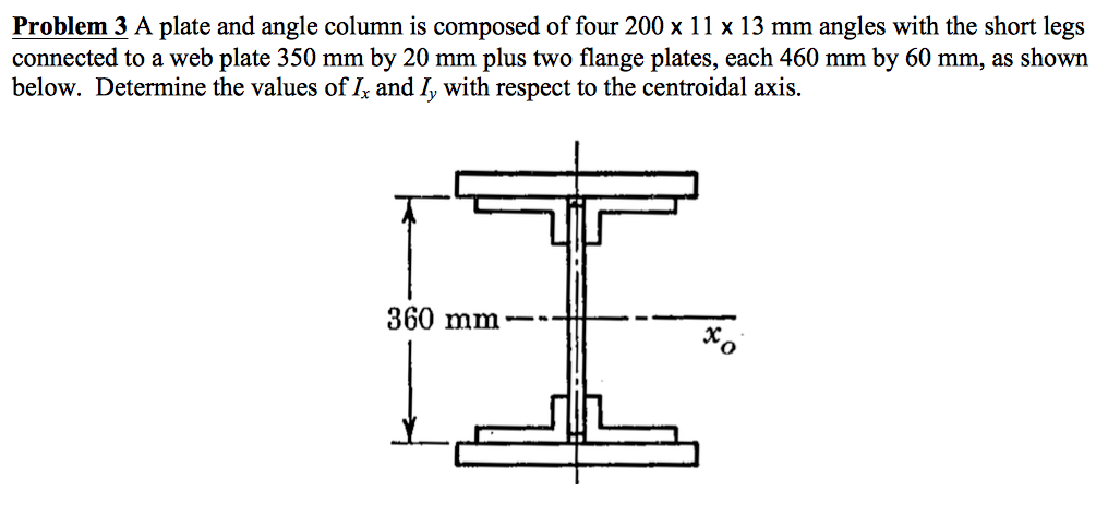 Solved Problem 3 A plate and angle column is composed of | Chegg.com