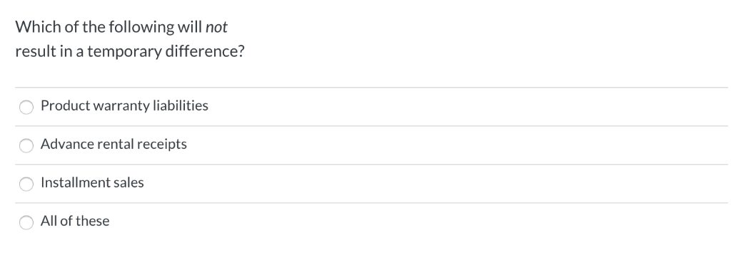 Solved Which of the following will not result in a temporary | Chegg.com