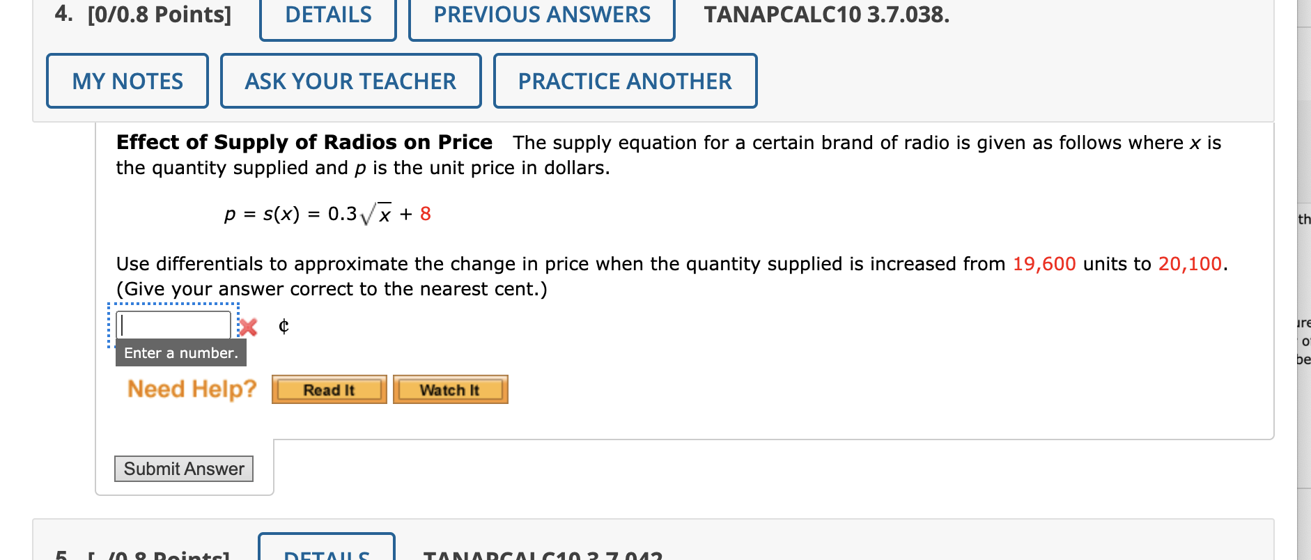 Solved 4. [0/0.8 Points] DETAILS PREVIOUS ANSWERS | Chegg.com