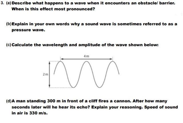Solved (a) Describe what happens to a wave when it | Chegg.com