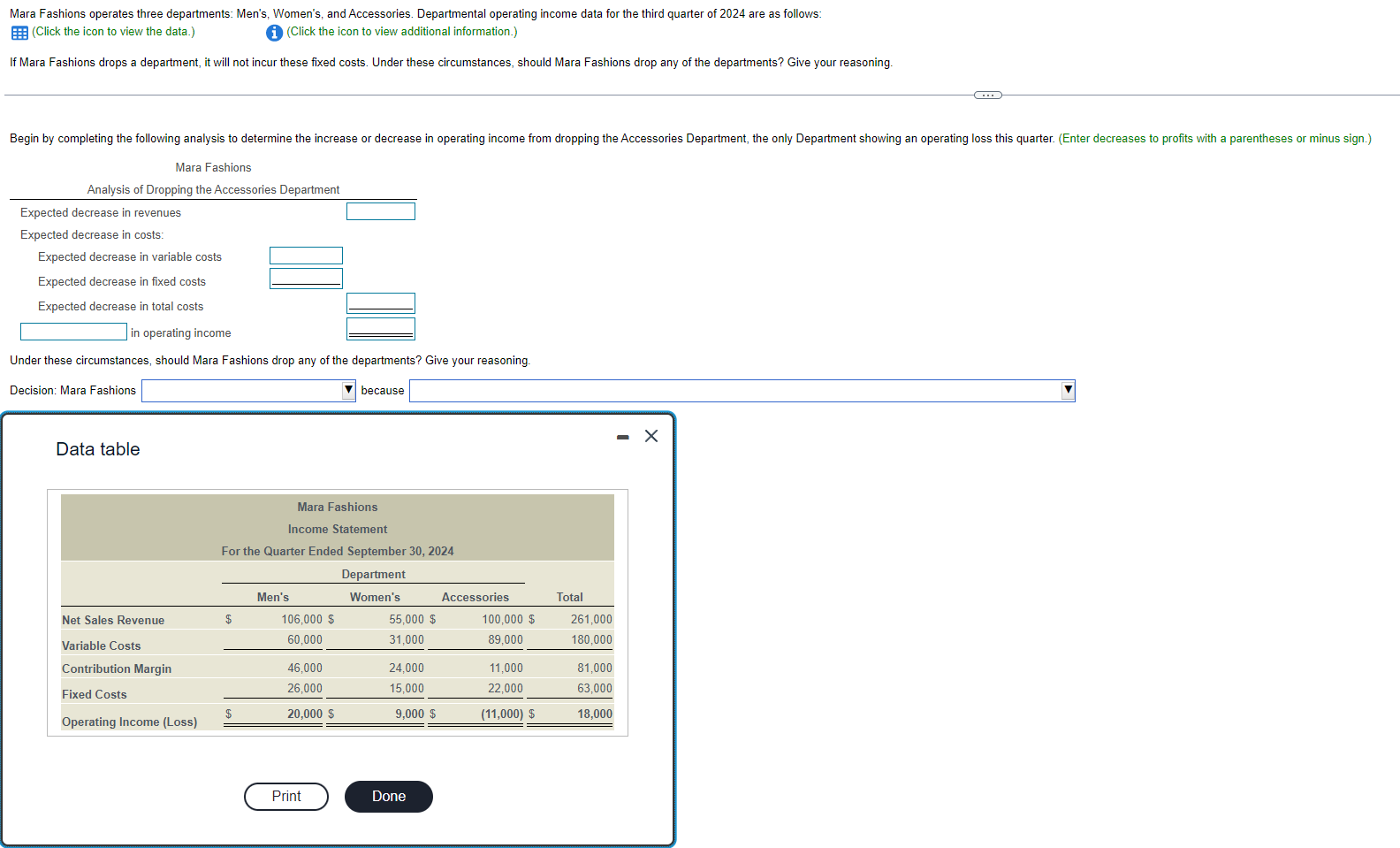 Expected decrease in fixed costsExpected decrease in | Chegg.com