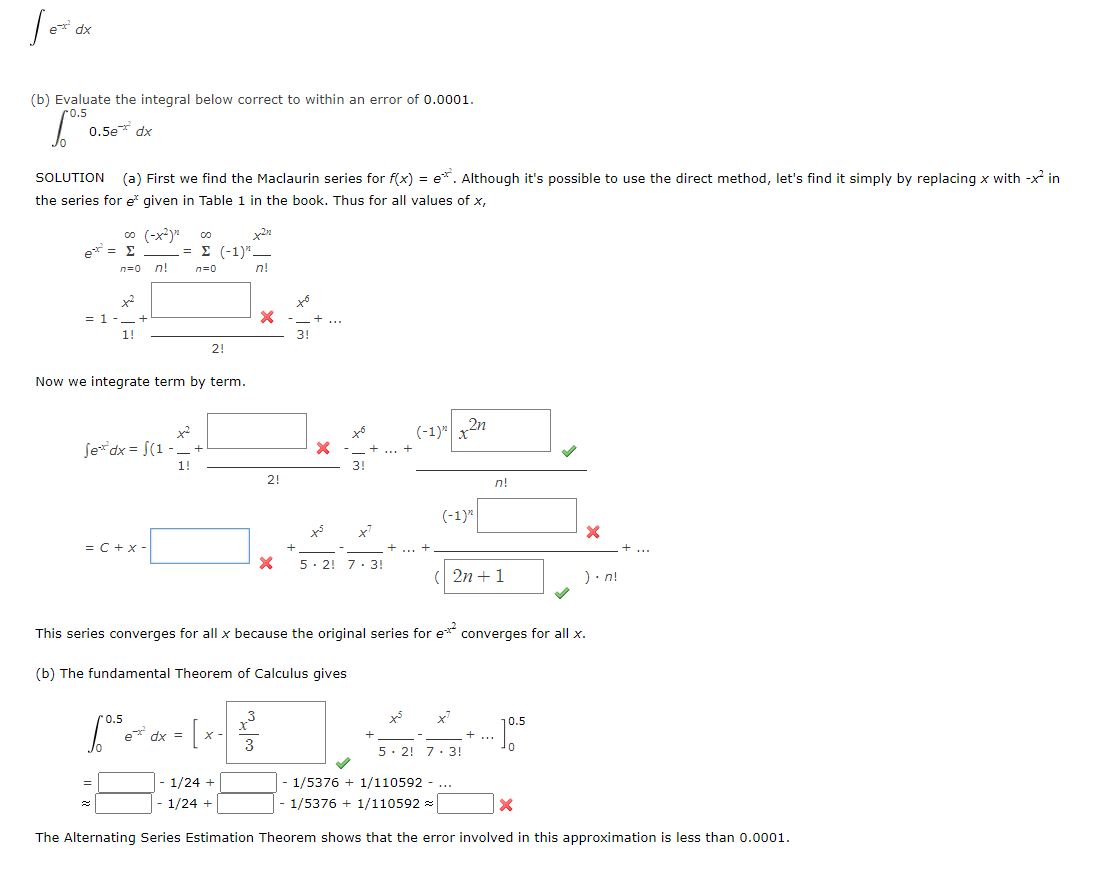 Solved ∫e−x2dx (b) Evaluate the integral below correct to | Chegg.com