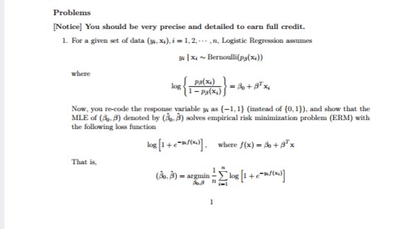 Solved Problems [Notice] You should be very precise and | Chegg.com