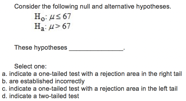 Solved Consider the following null and alternative | Chegg.com