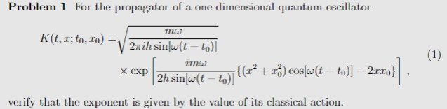Solved Problem 1 For the propagator of a one-dimensional | Chegg.com