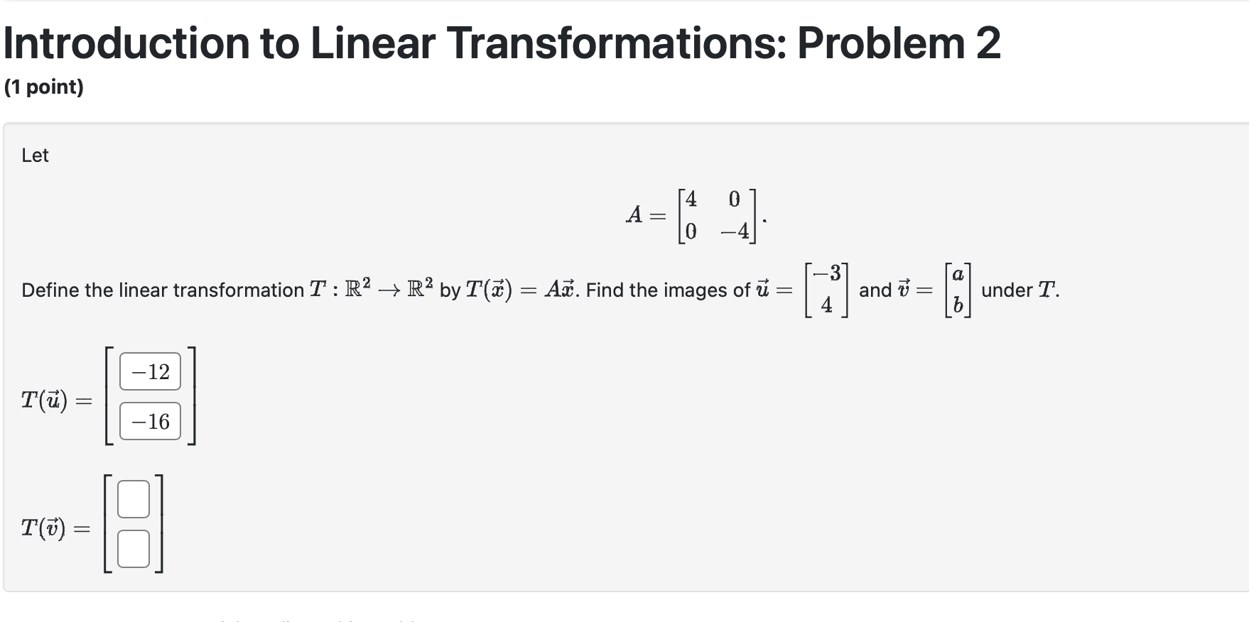 Solved Introduction to Linear Transformations: Problem 2 (1 | Chegg.com