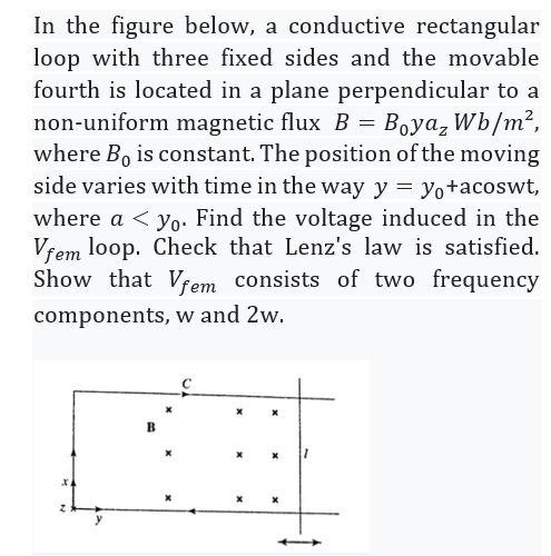 Solved In the figure below, a conductive rectangular loop | Chegg.com