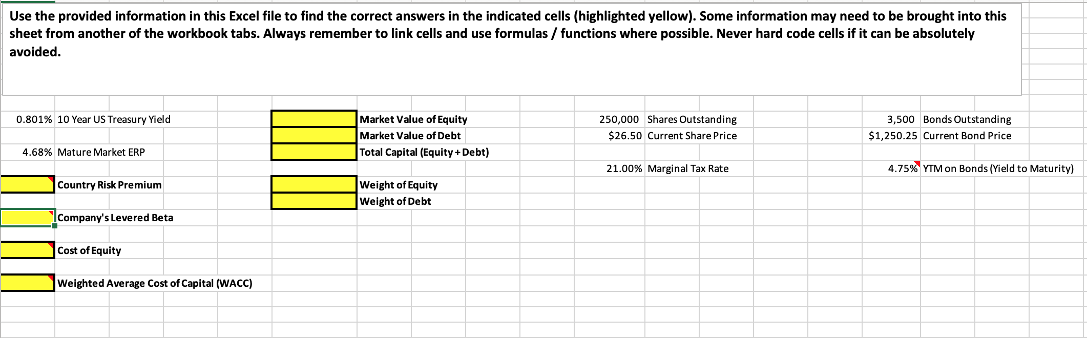 Use the provided information in this Excel file to | Chegg.com