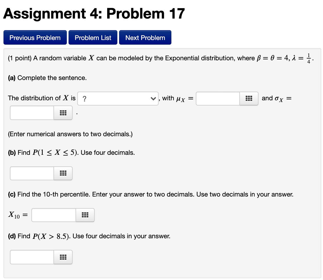 Solved Assignment 4: Problem 17 Previous Problem Problem | Chegg.com