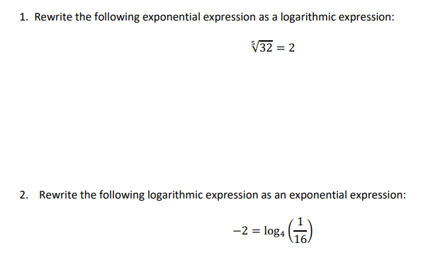 Solved 1. Rewrite the following exponential expression as a | Chegg.com