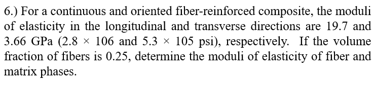 Solved 6.) For a continuous and oriented fiber-reinforced | Chegg.com