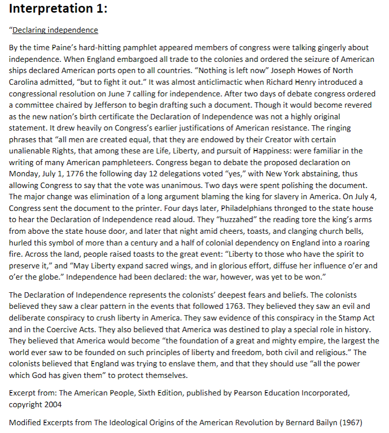 Interpretation | Chegg.com