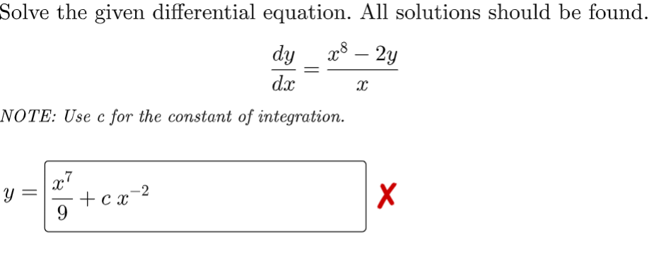 Solved Solve the given differential equation. All solutions | Chegg.com
