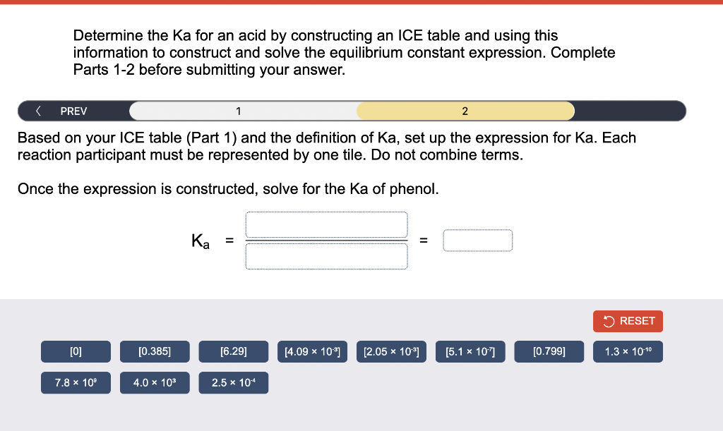 Solved Determine the Ka for an acid by constructing an ICE | Chegg.com