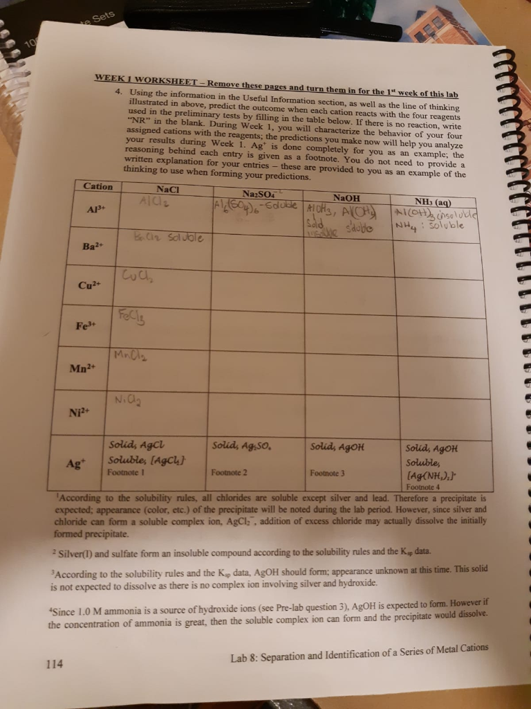Solved Separation and Identification of a series of metal | Chegg.com